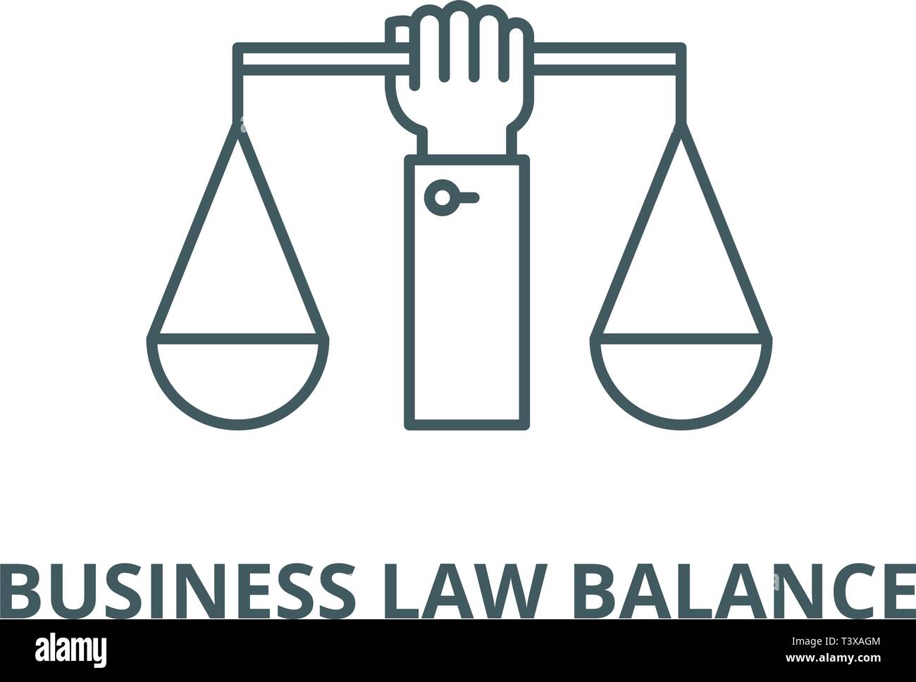 Business law balance line icon, vector. Business law balance outline ...