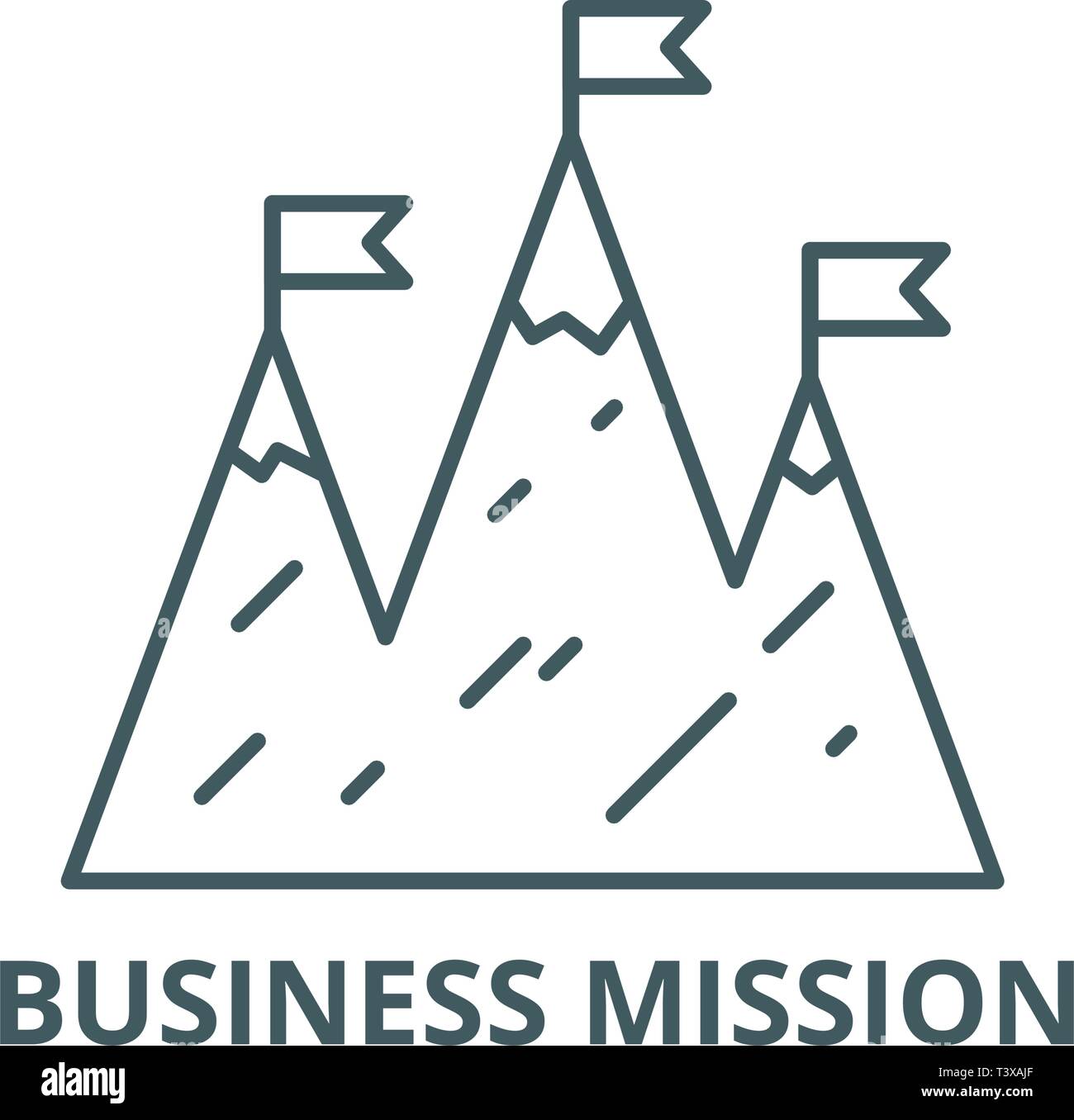Business mission line icon, vector. Business mission outline sign ...