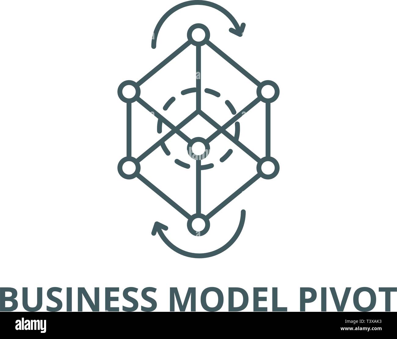 Business Model Pivot Line Icon Vector Business Model Pivot Outline Sign Concept Symbol Flat 