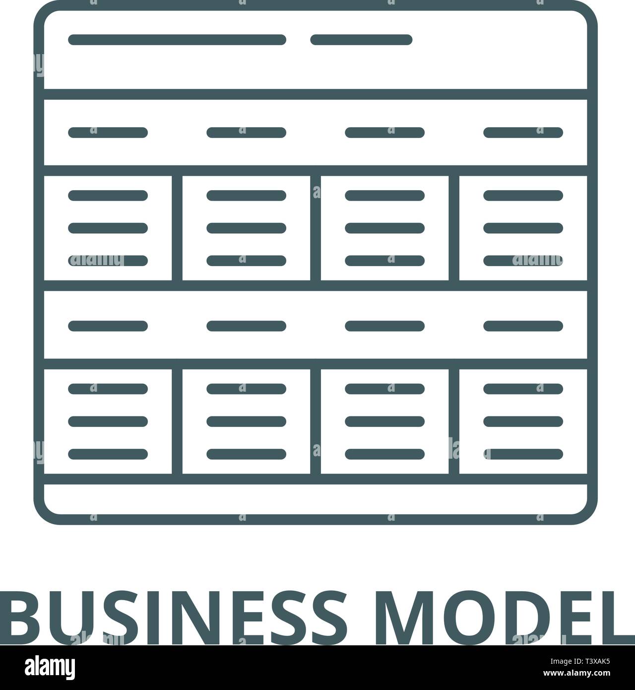 Business model line icon, vector. Business model outline sign, concept ...