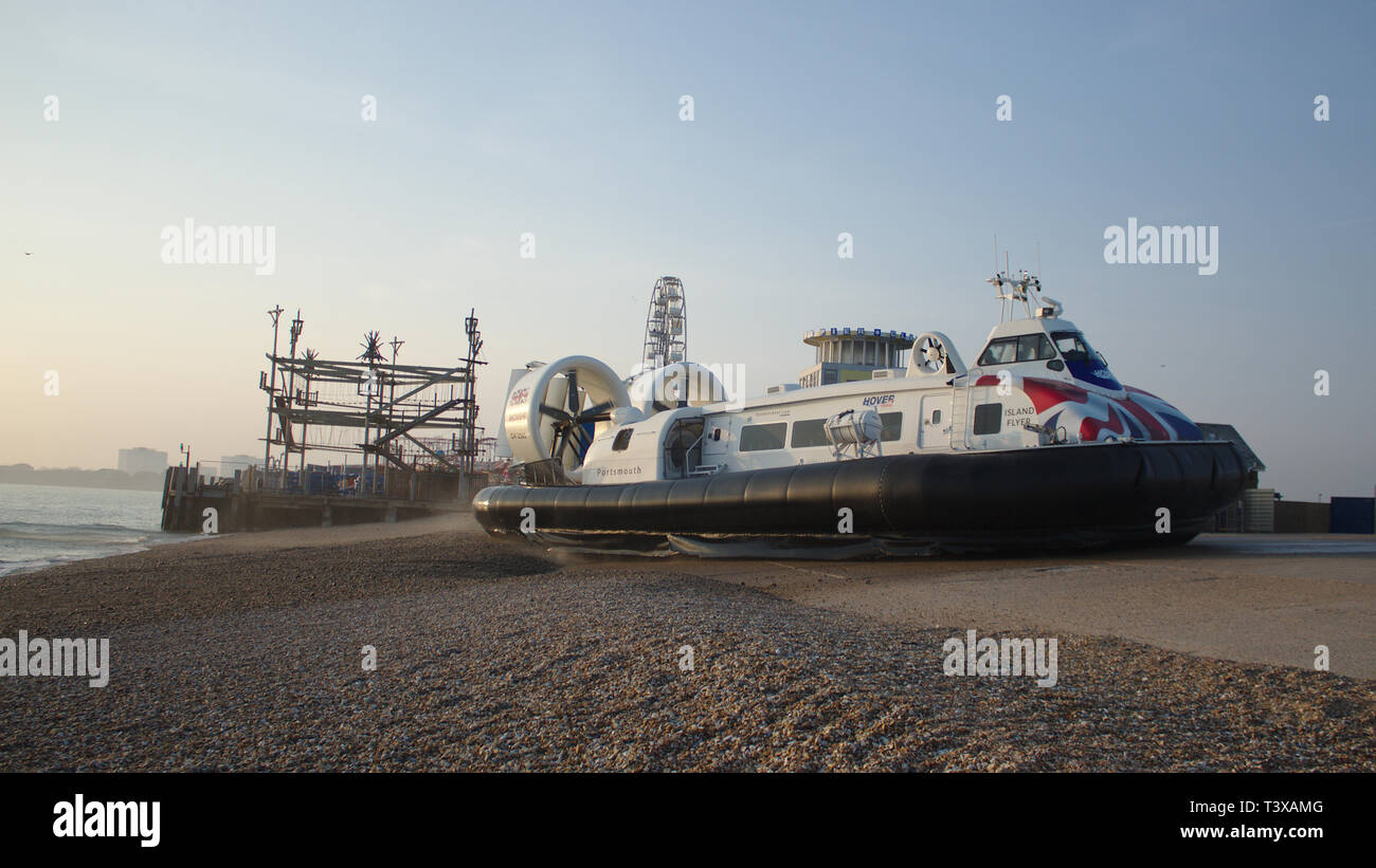 Hovercraft on sand Stock Photo - Alamy