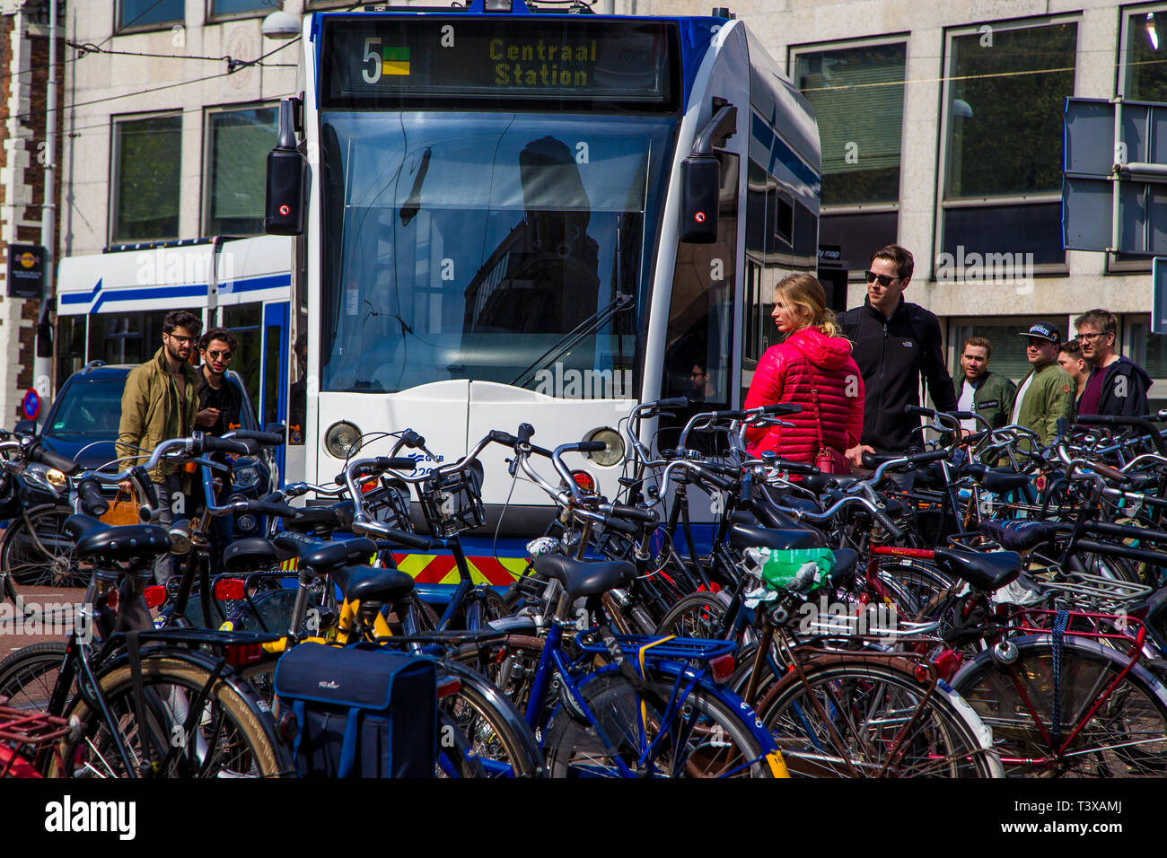 Tram and bikes hi-res stock photography and images - Alamy