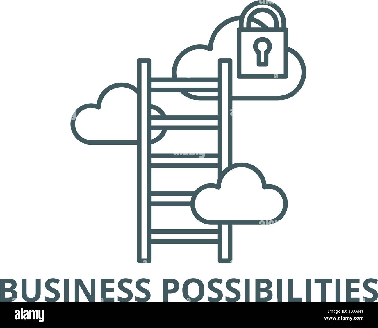 Business possibilities line icon, vector. Business possibilities ...