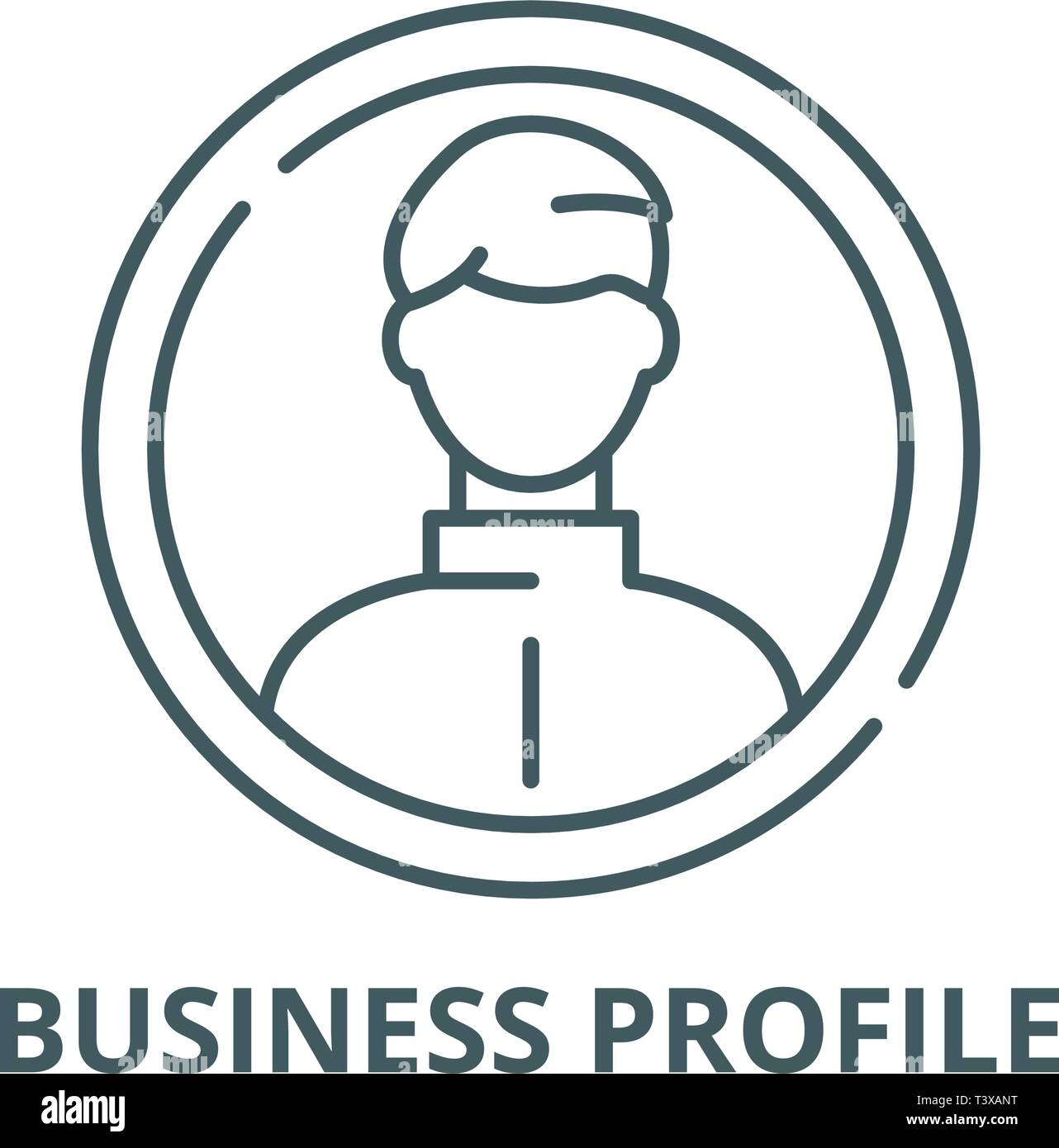 Business profile line icon, vector. Business profile outline sign ...