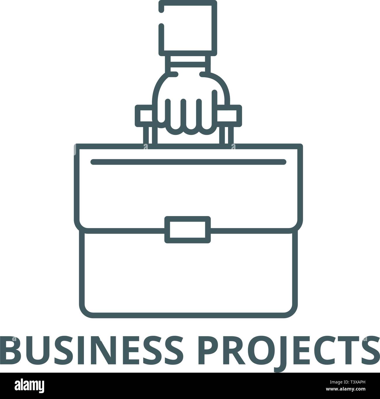 Business projects line icon, vector. Business projects outline sign ...
