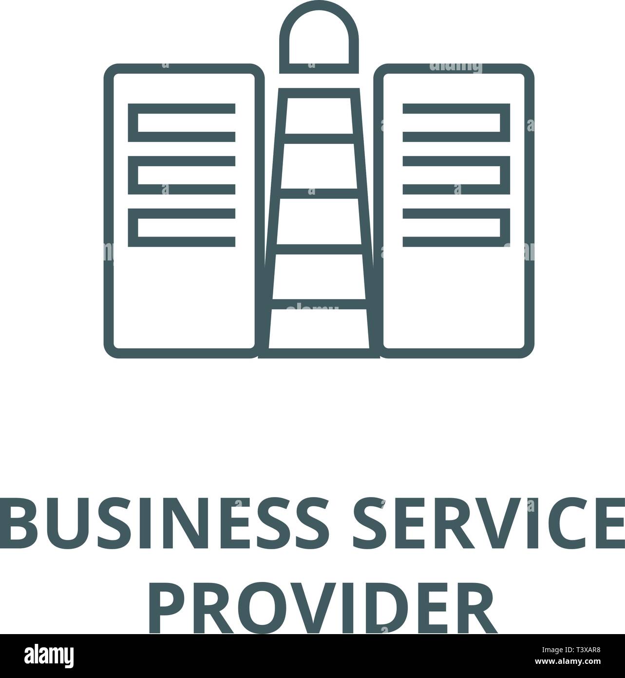 Business service provider conept line icon, vector. Business service ...