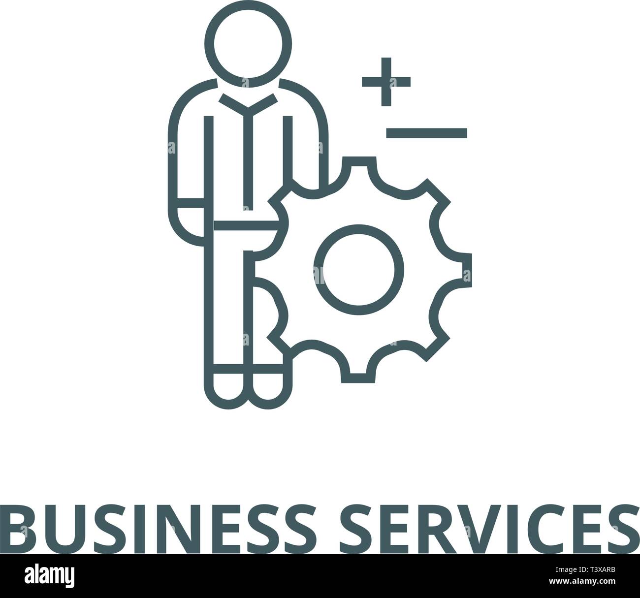 Business services line icon, vector. Business services outline sign ...