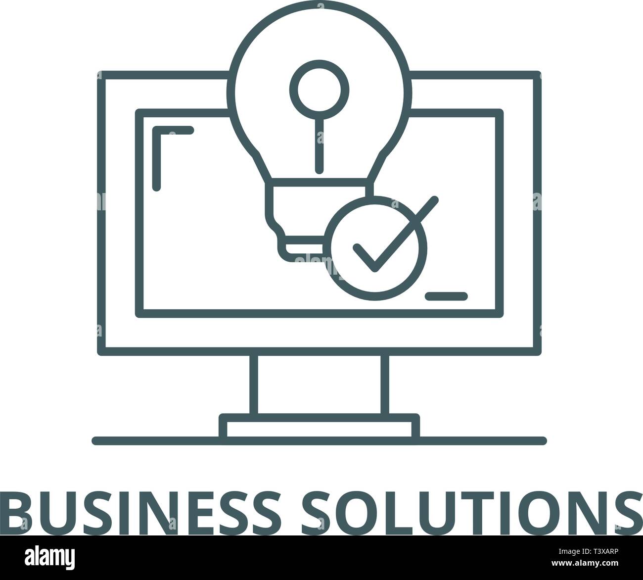 Business solutions line icon, vector. Business solutions outline sign ...