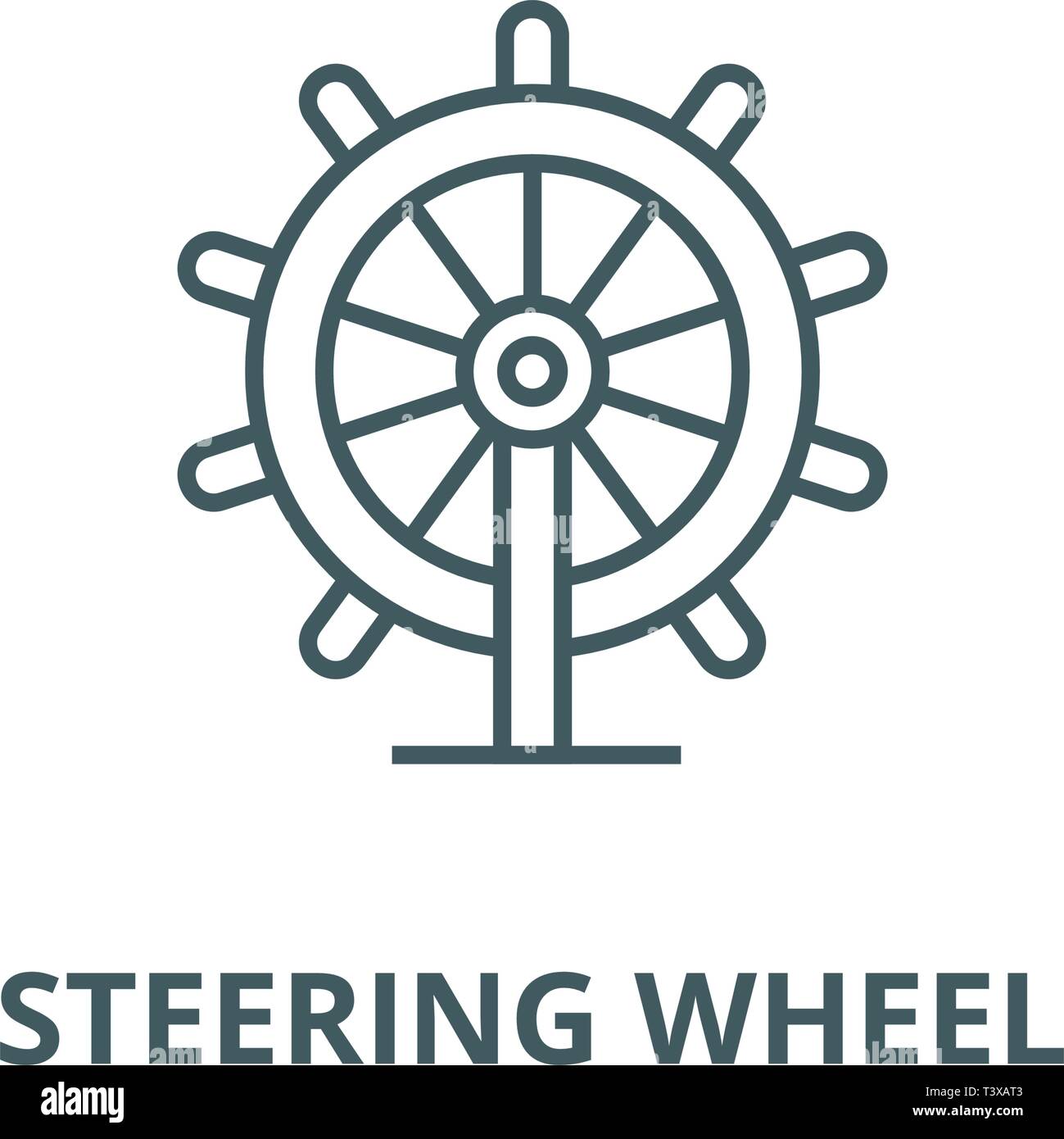 Business steering wheel line icon, vector. Business steering wheel ...