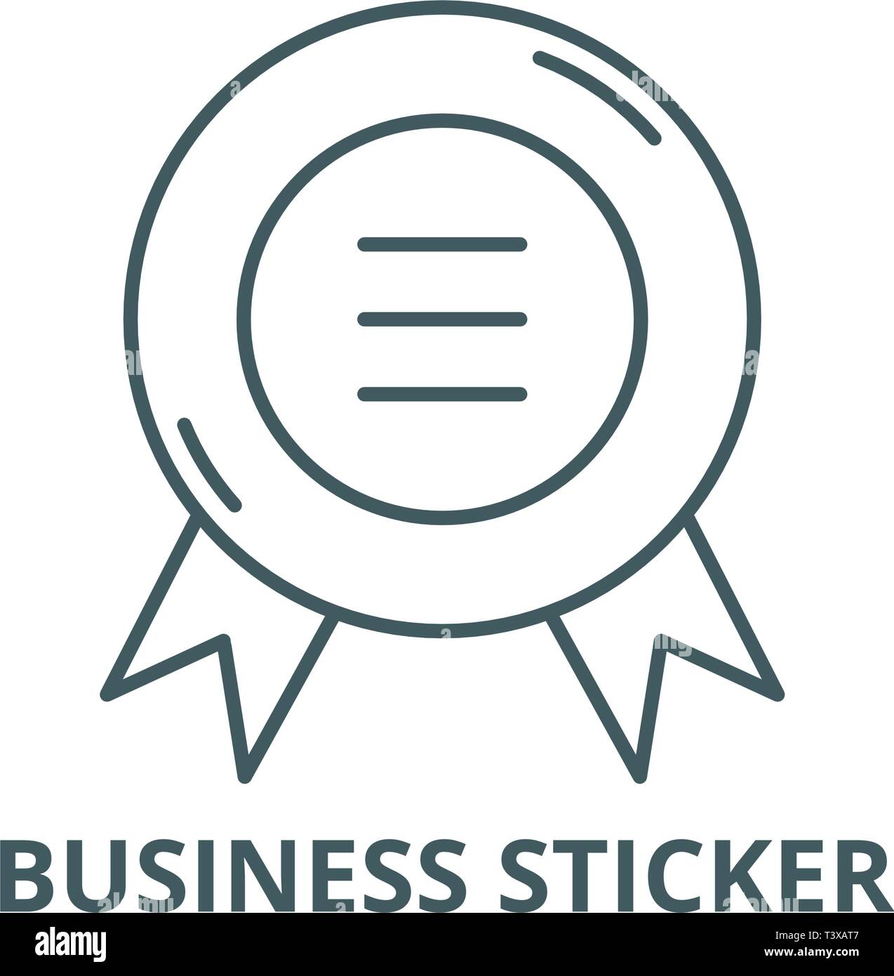 Business sticker line icon, vector. Business sticker outline sign ...