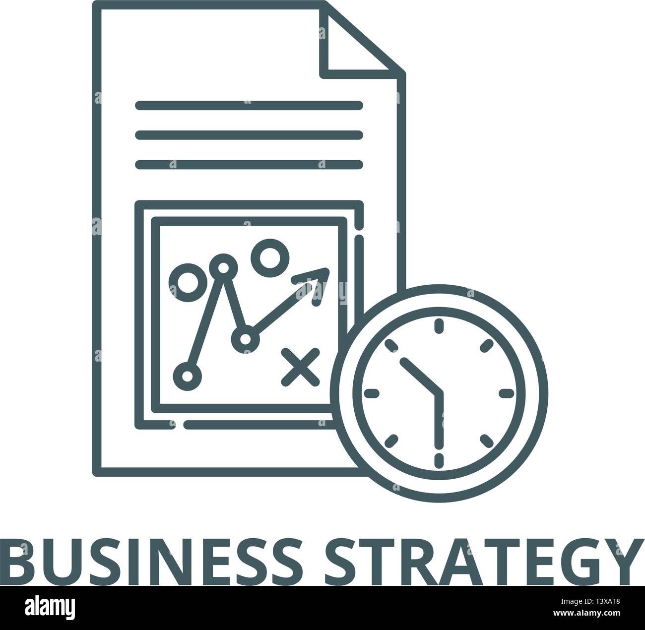 Business strategy line icon, vector. Business strategy outline sign ...
