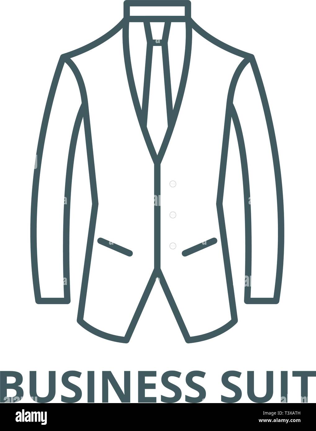 Business suit line icon, vector. Business suit outline sign, concept ...