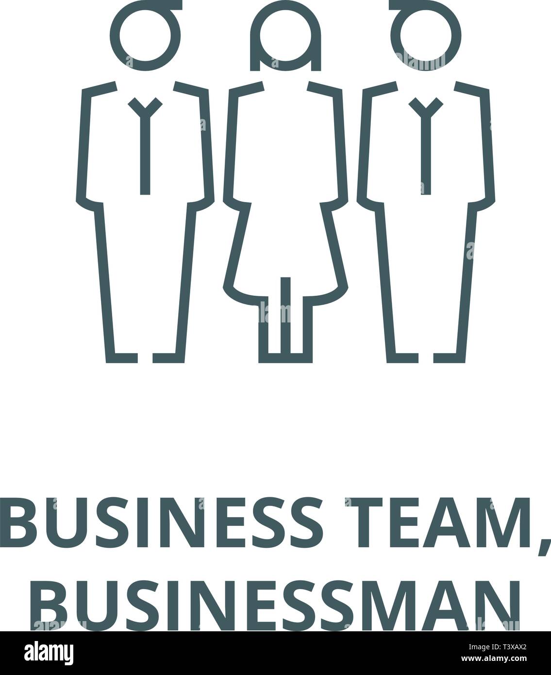Business team, businessman, line icon, vector. Business team ...