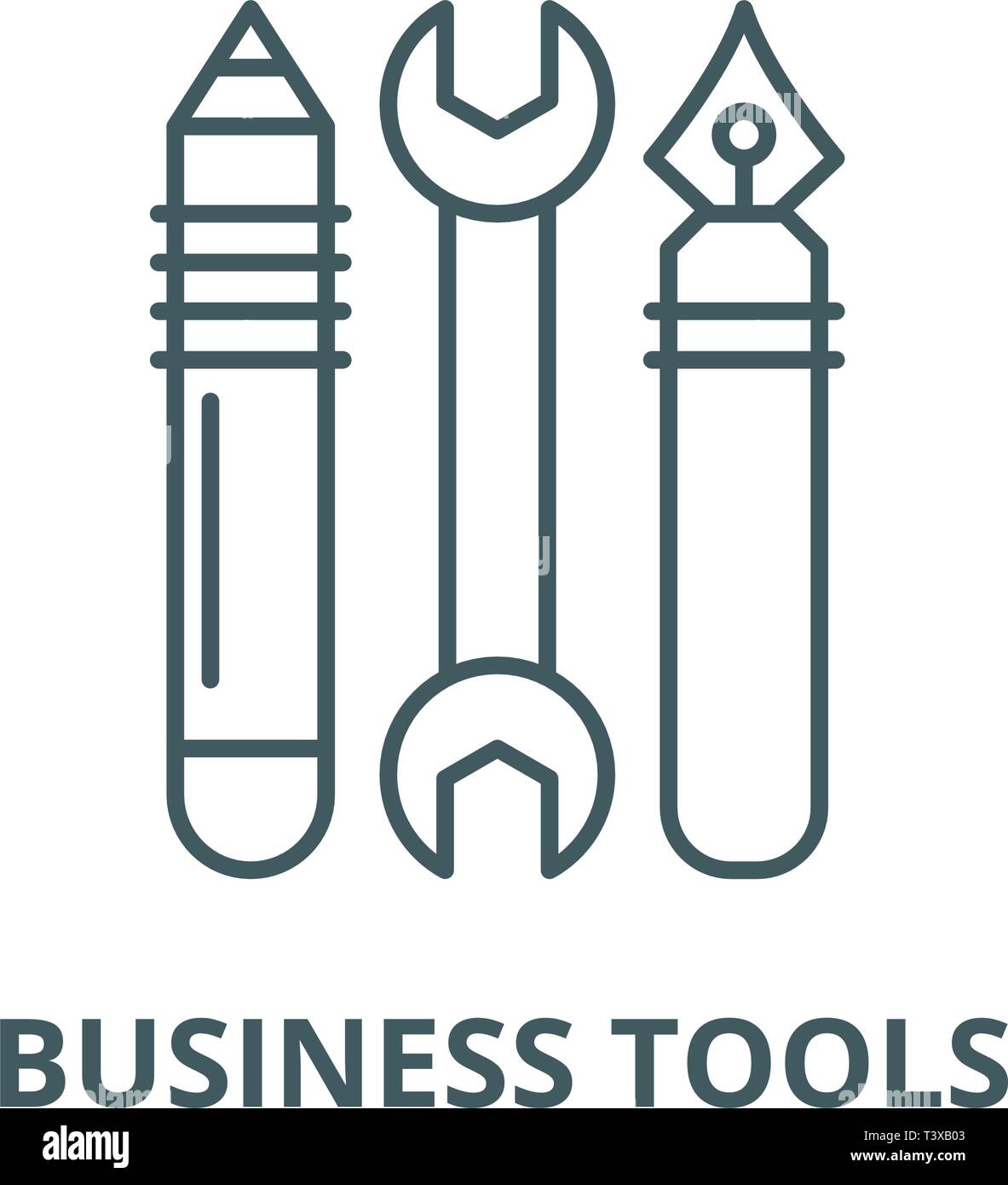 Business tools line icon, vector. Business tools outline sign, concept ...