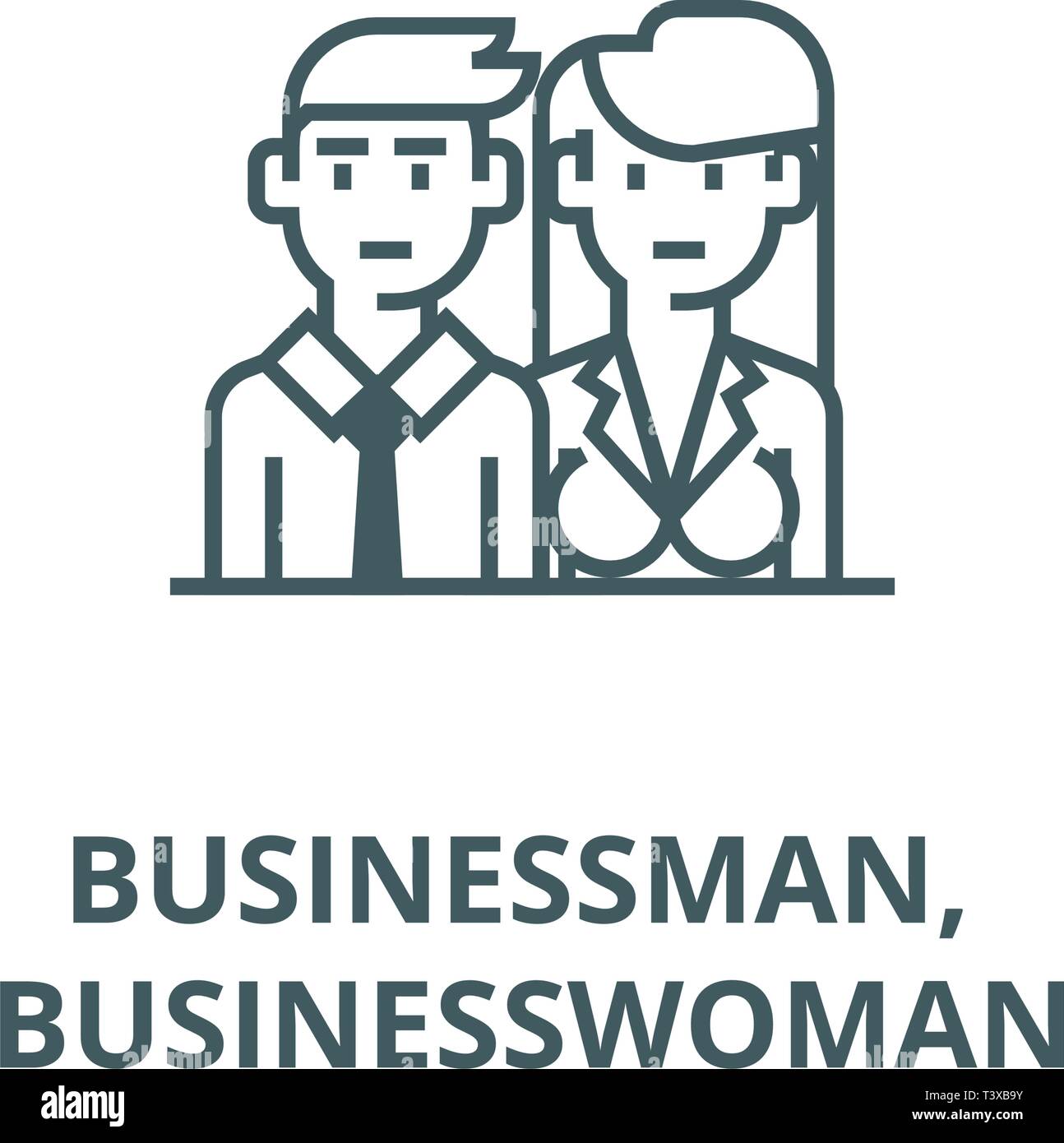 Businessman, businesswoman,managers line icon, vector. Businessman ...