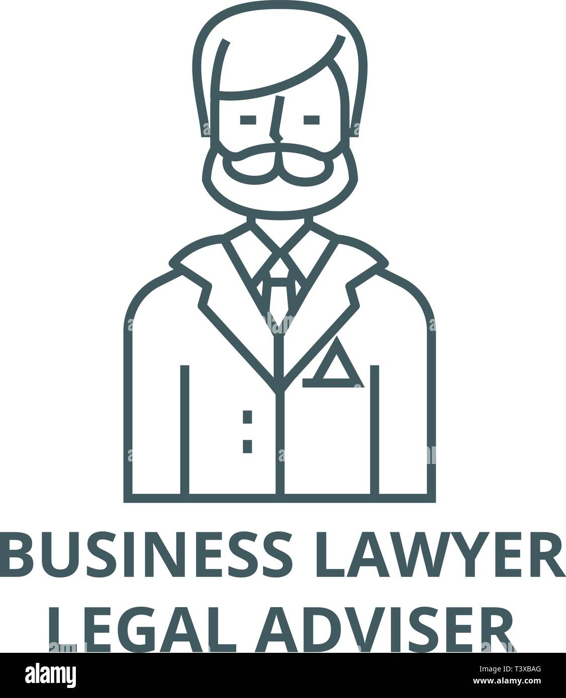 Businessman,business lawyer,legal adviser line icon, vector ...