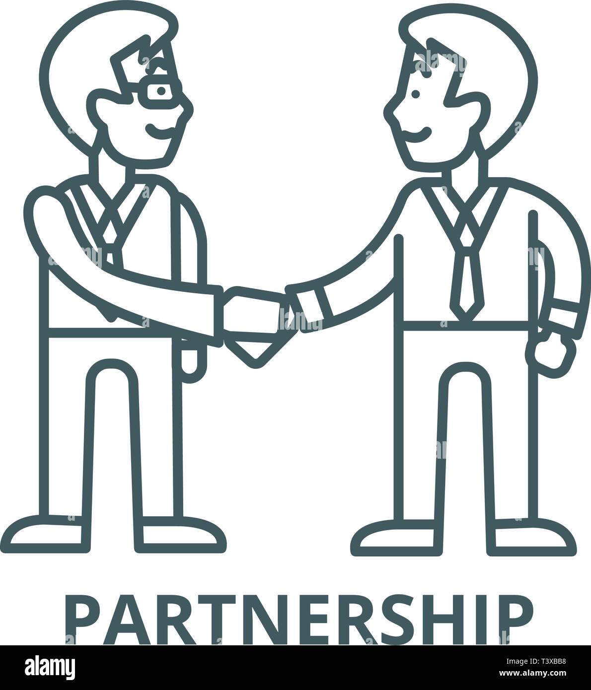 Businessmen handshake,partnership line icon, vector. Businessmen ... Businessmen handshake,partnership line icon, vector. Businessmen ...