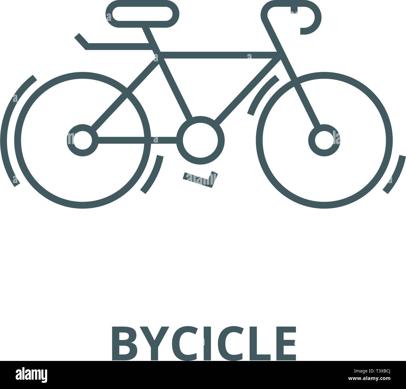 Bycicle line icon, vector. Bycicle outline sign, concept symbol, flat ...