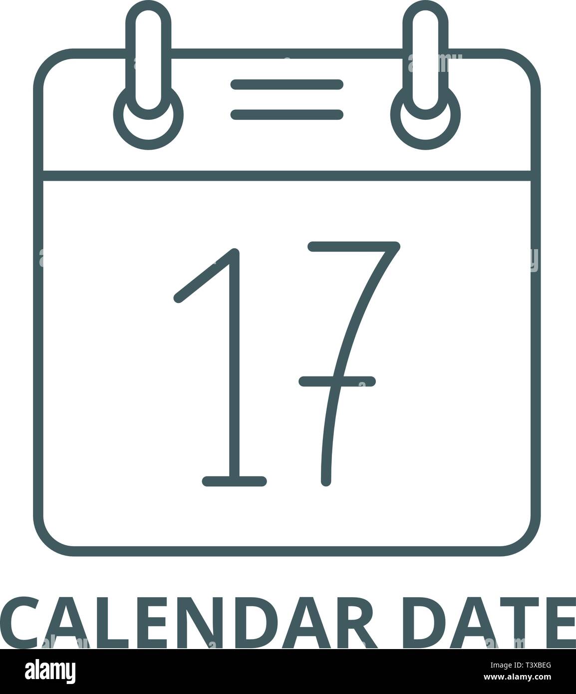 Calendar date line icon, vector. Calendar date outline sign, concept ...