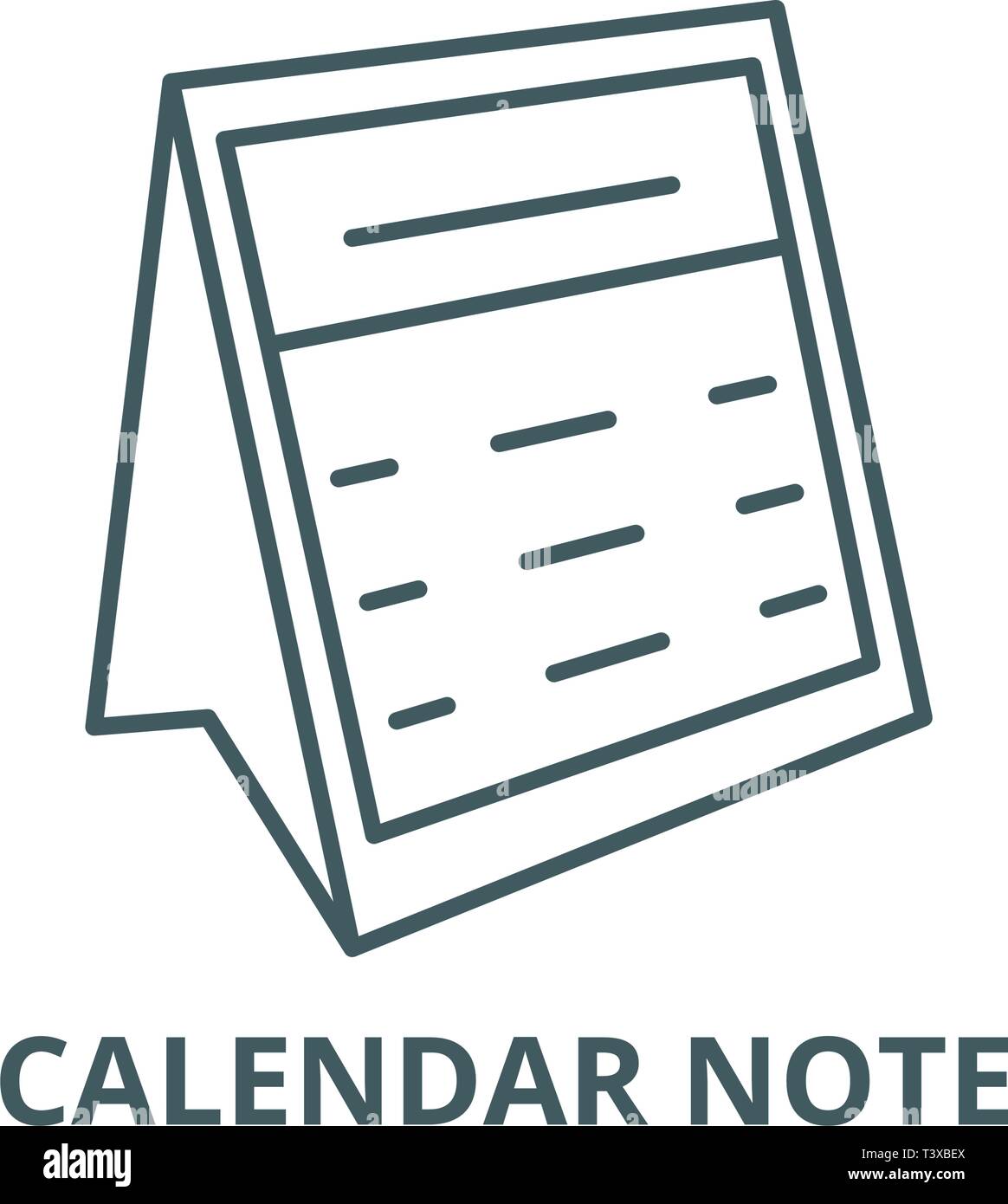 Calendar note line icon, vector. Calendar note outline sign, concept ...