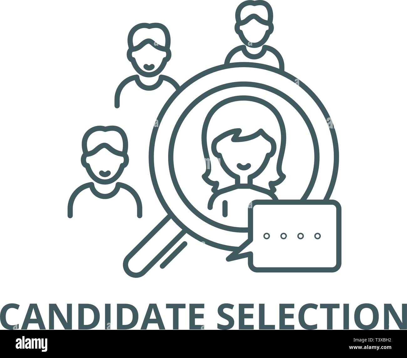 Candidate selection line icon, vector. Candidate selection outline sign ...
