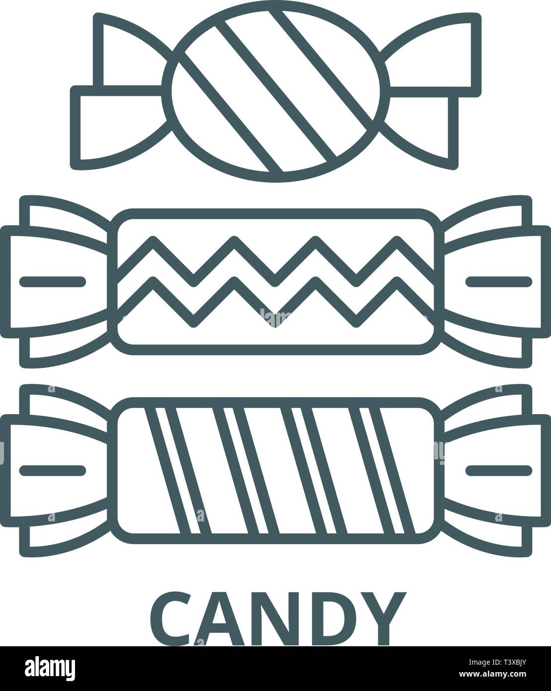 Candy line icon, vector. Candy outline sign, concept symbol, flat ...