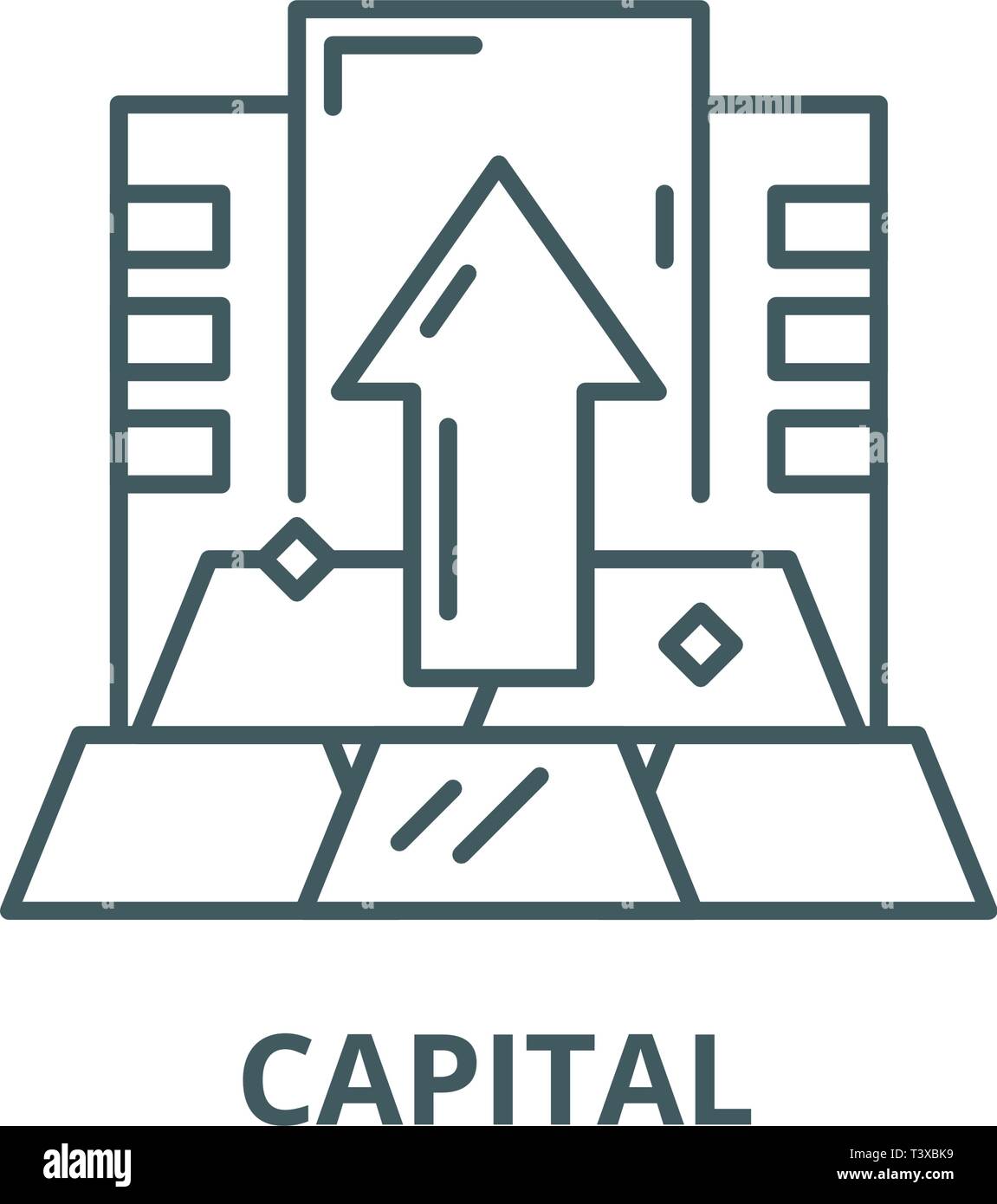Capital line icon, vector. Capital outline sign, concept symbol, flat ...