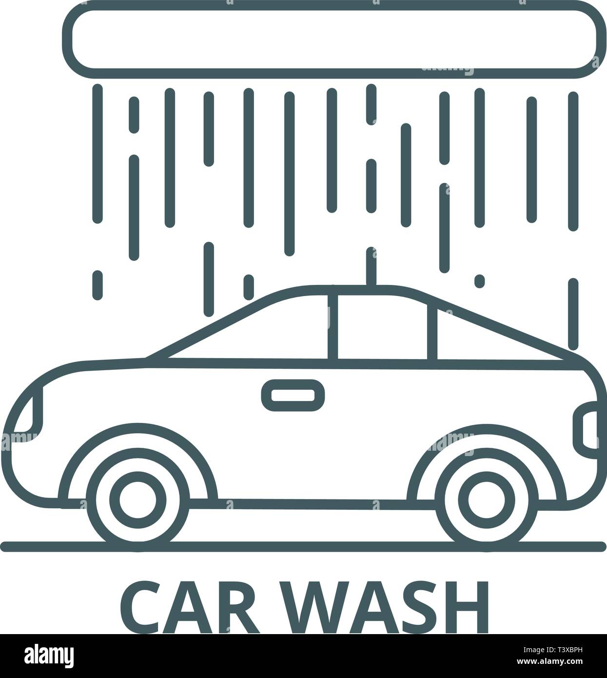 Car wash line icon, vector. Car wash outline sign, concept symbol, flat ...
