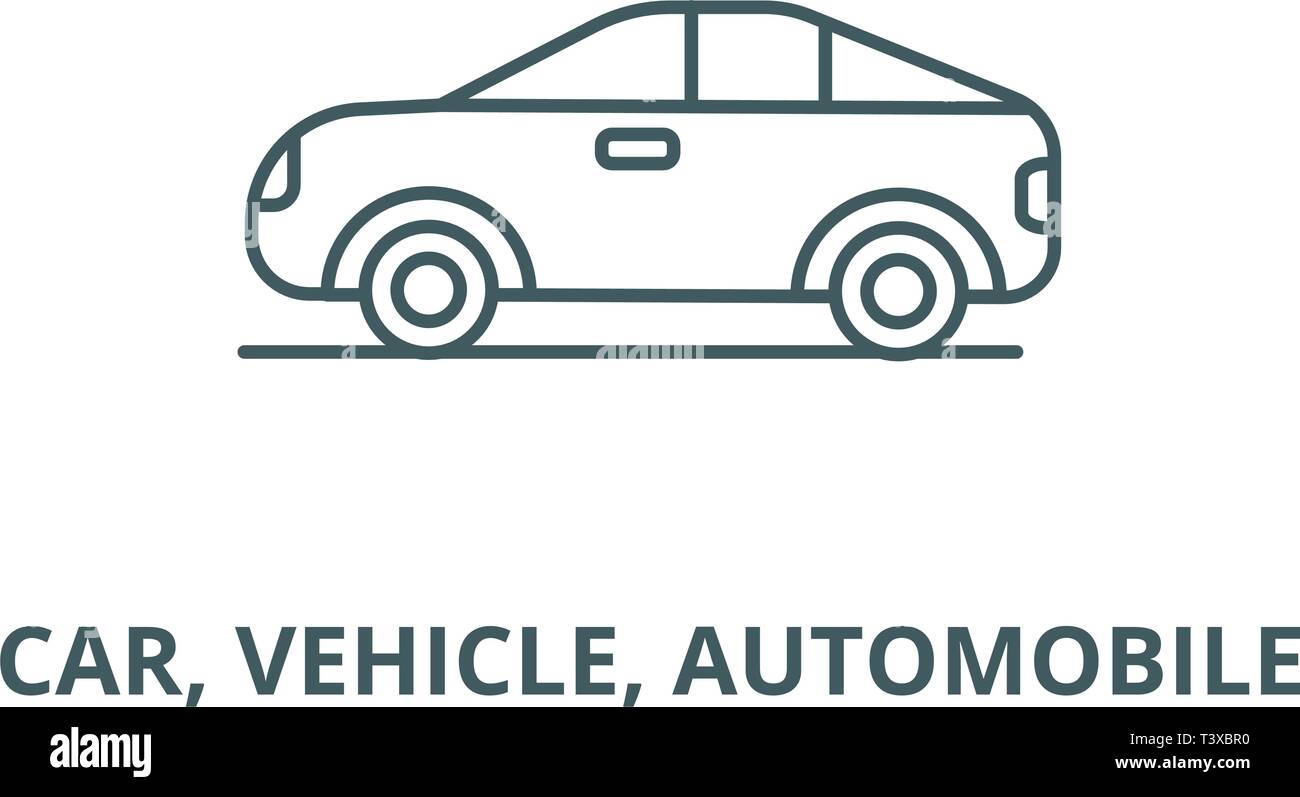 Car, vehicle, automobile line icon, vector. Car, vehicle, automobile ...