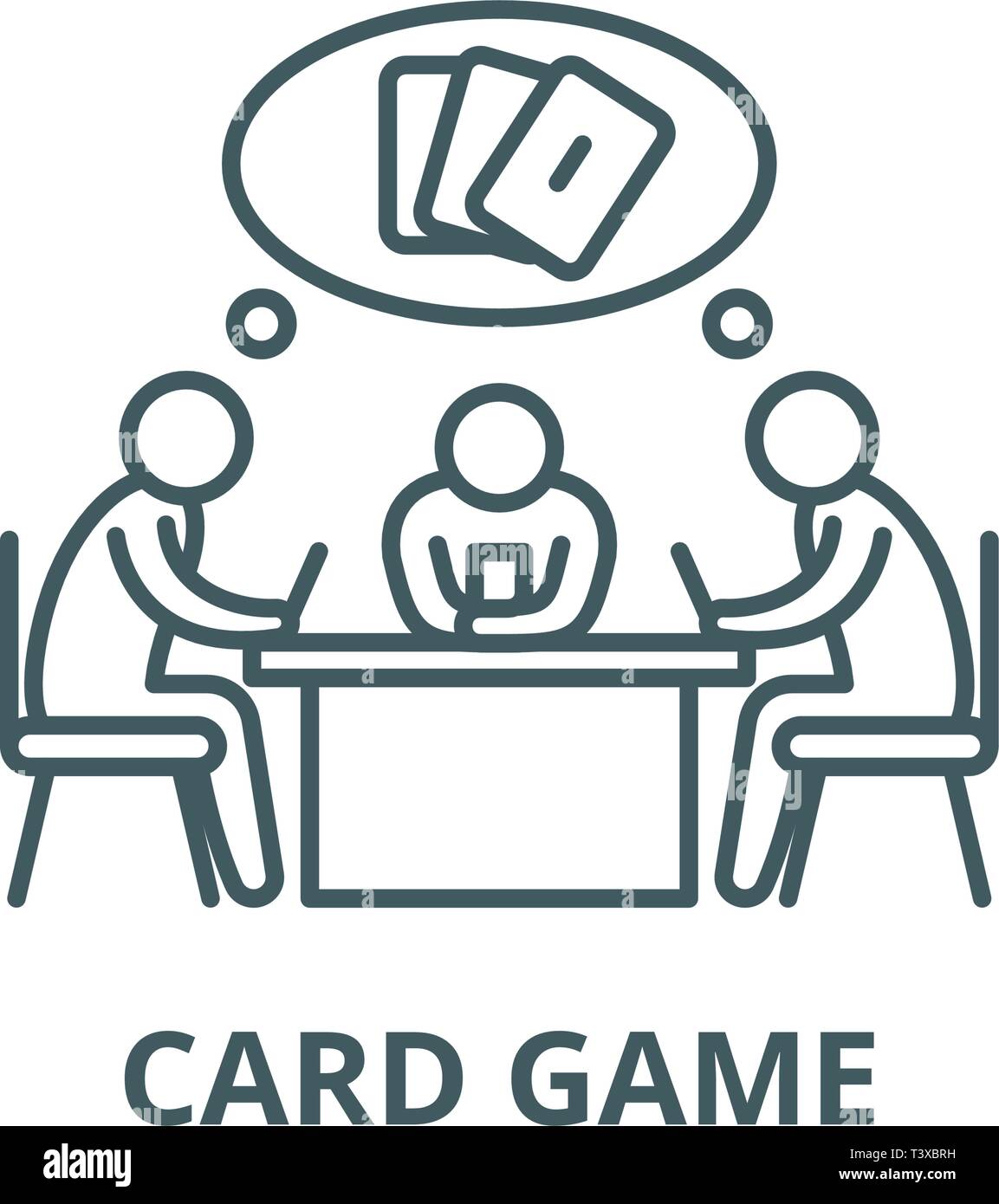 Card Game Line Icon Vector Card Game Outline Sign Concept Symbol