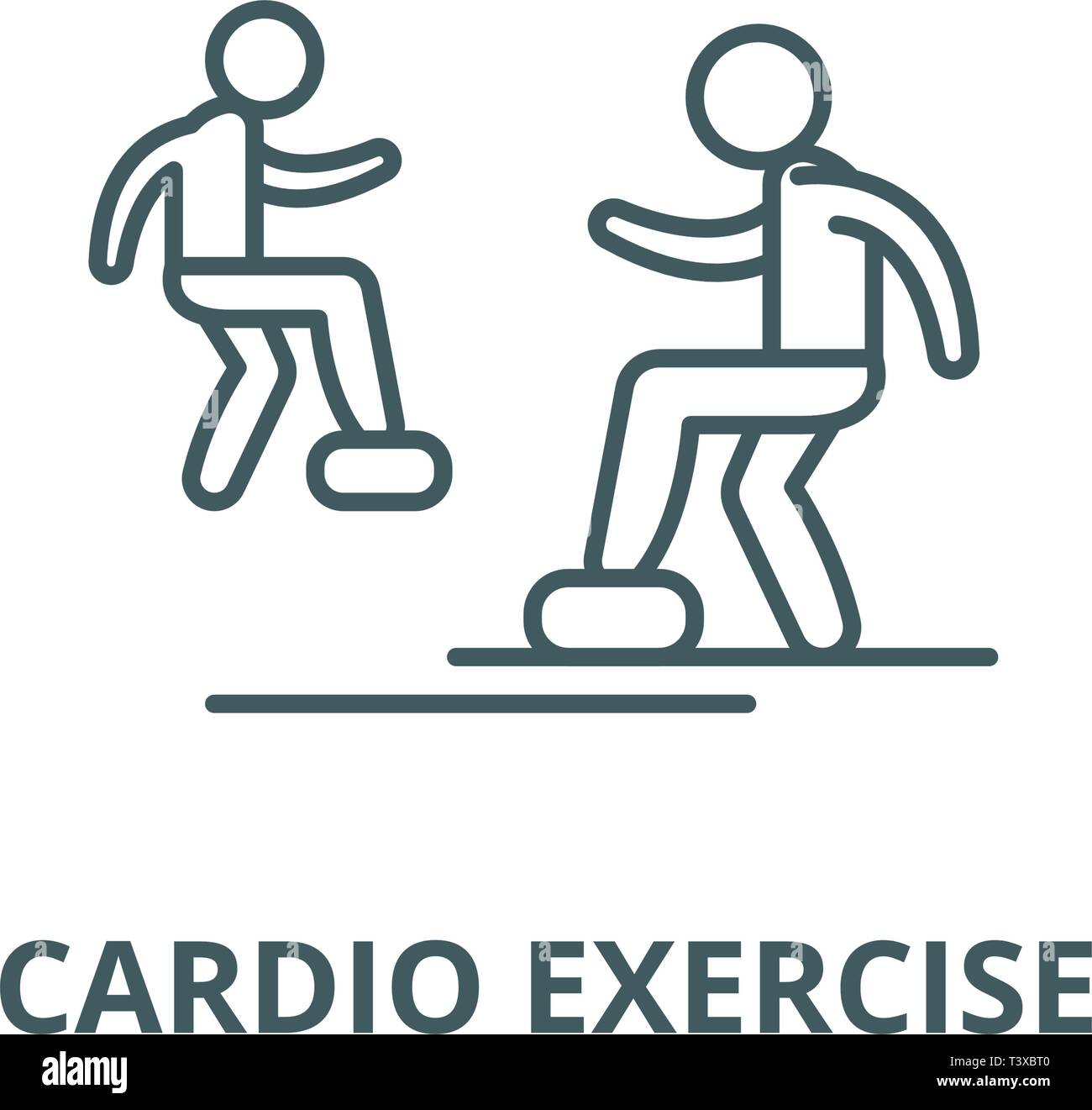Cardio exercise line icon, vector. Cardio exercise outline sign ...