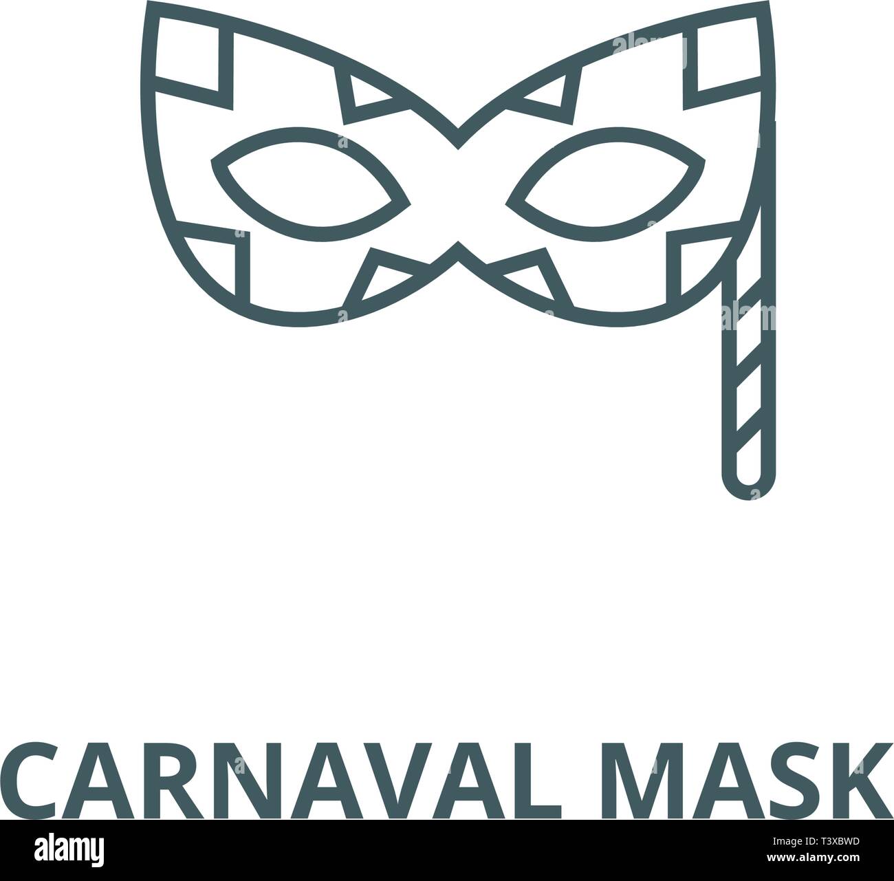 Carnaval mask line icon, vector. Carnaval mask outline sign, concept ...