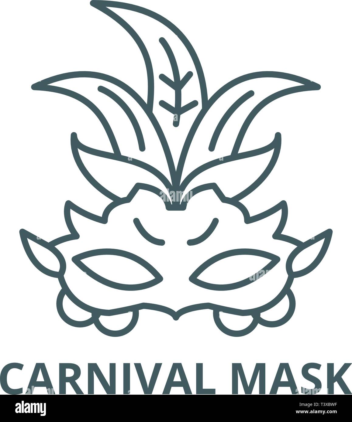 Carnival mask line icon, vector. Carnival mask outline sign, concept ...