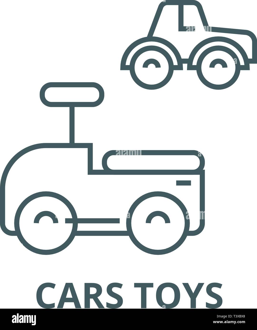 Cars toys line icon, vector. Cars toys outline sign, concept symbol ...