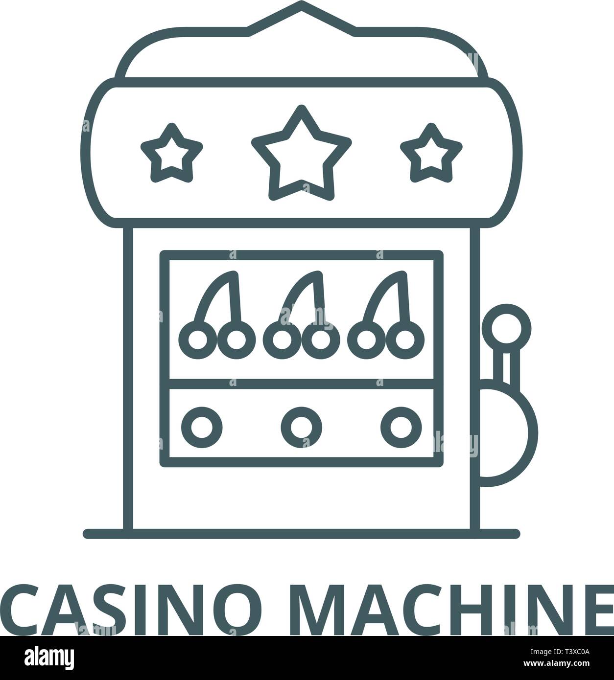 Casino machine line icon, vector. Casino machine outline sign, concept ...