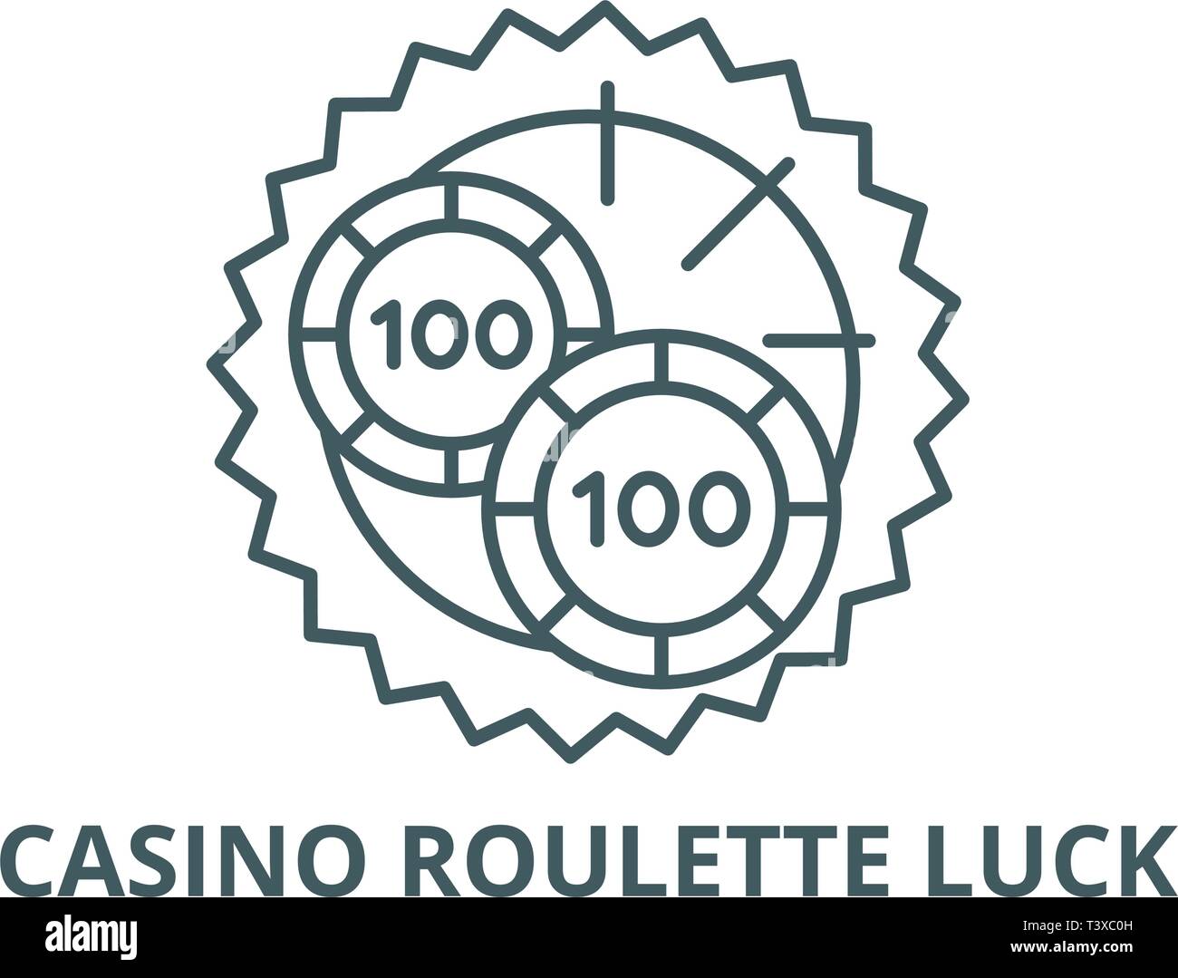 Casino roulette luck line icon, vector. Casino roulette luck outline ...