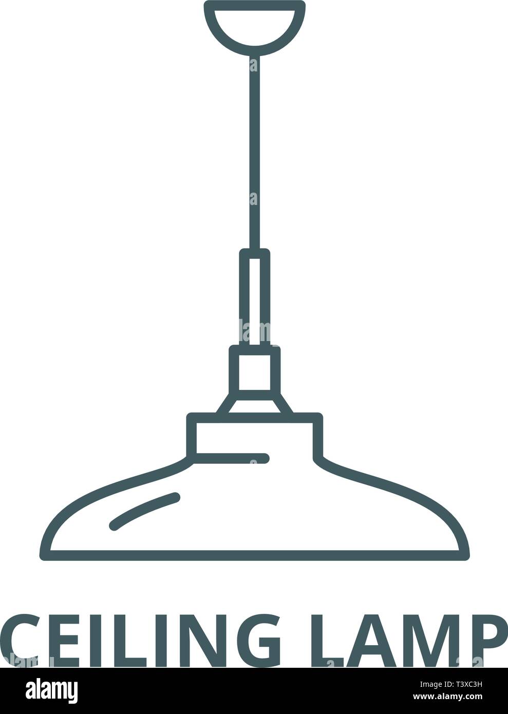 Ceiling lamp line icon, vector. Ceiling lamp outline sign, concept ...