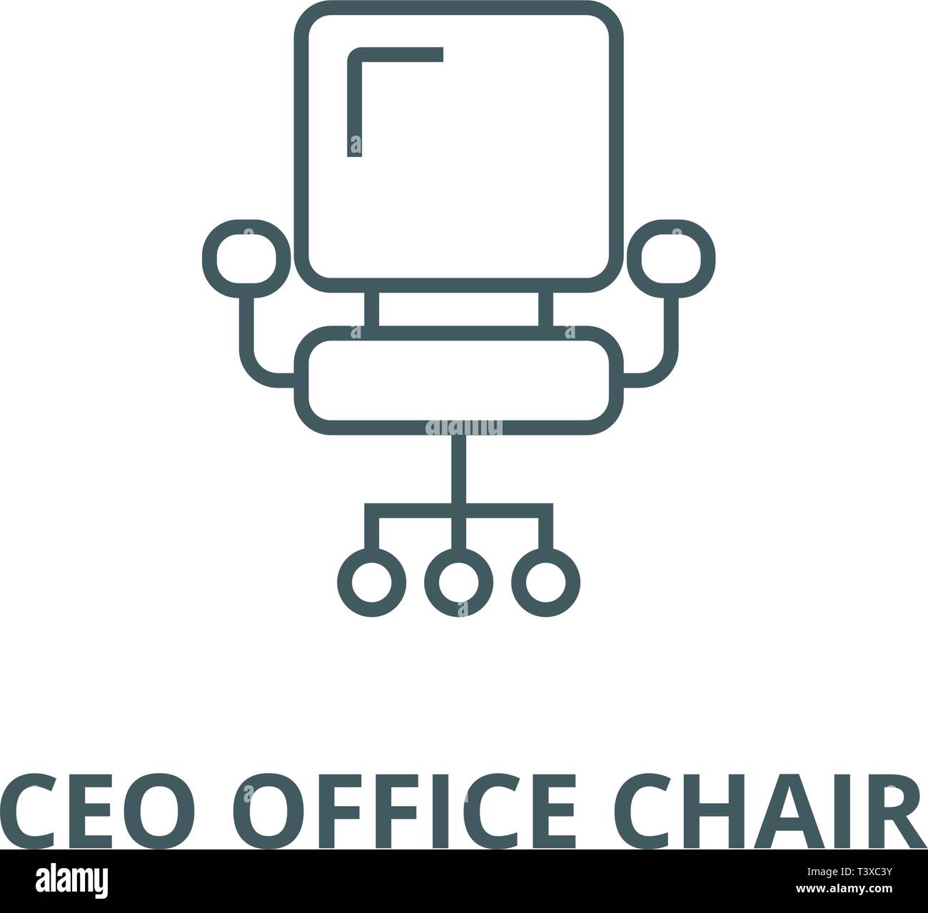 Ceo office chair line icon, vector. Ceo office chair outline sign ...
