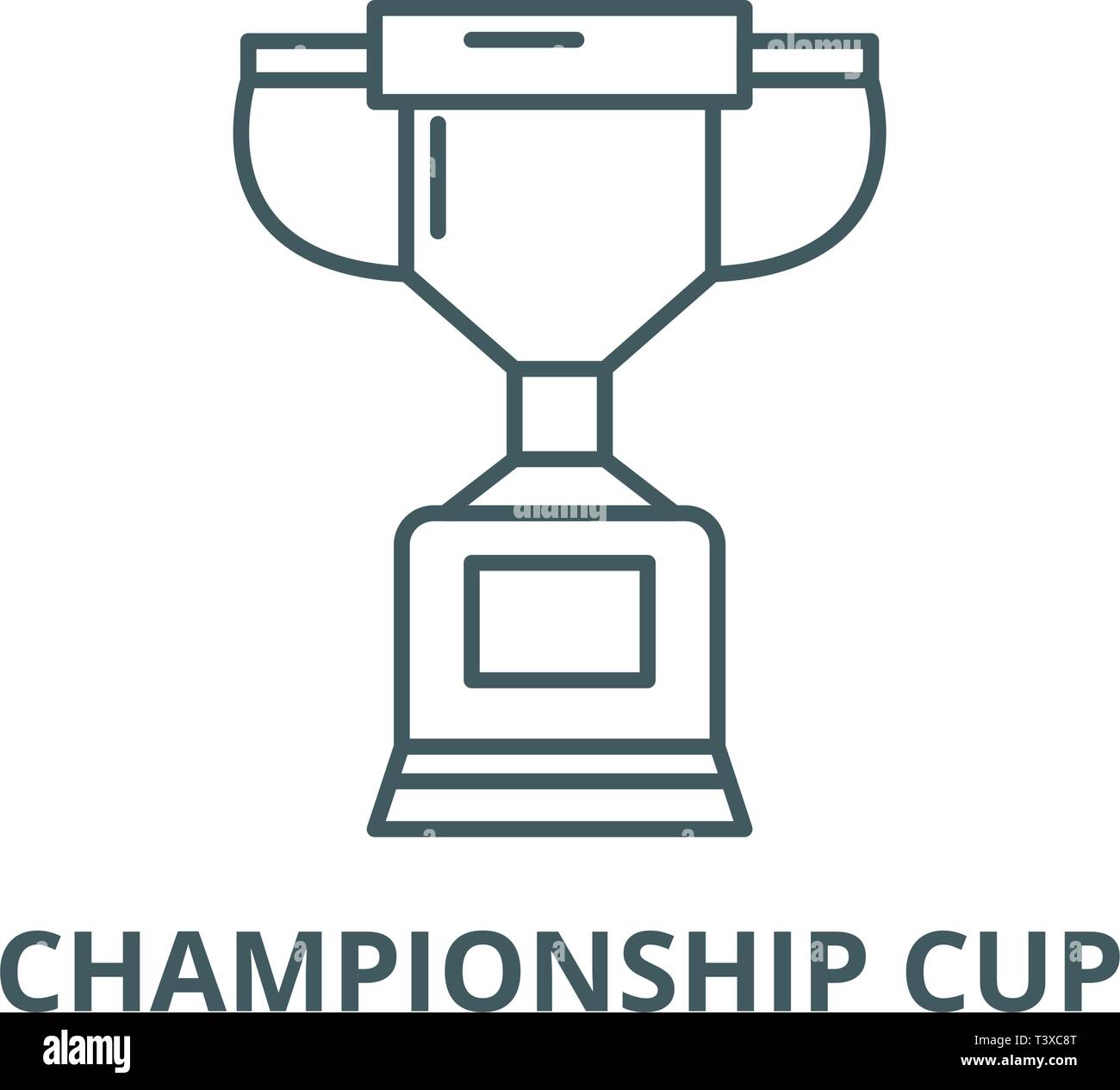 Championship cup line icon, vector. Championship cup outline sign ...