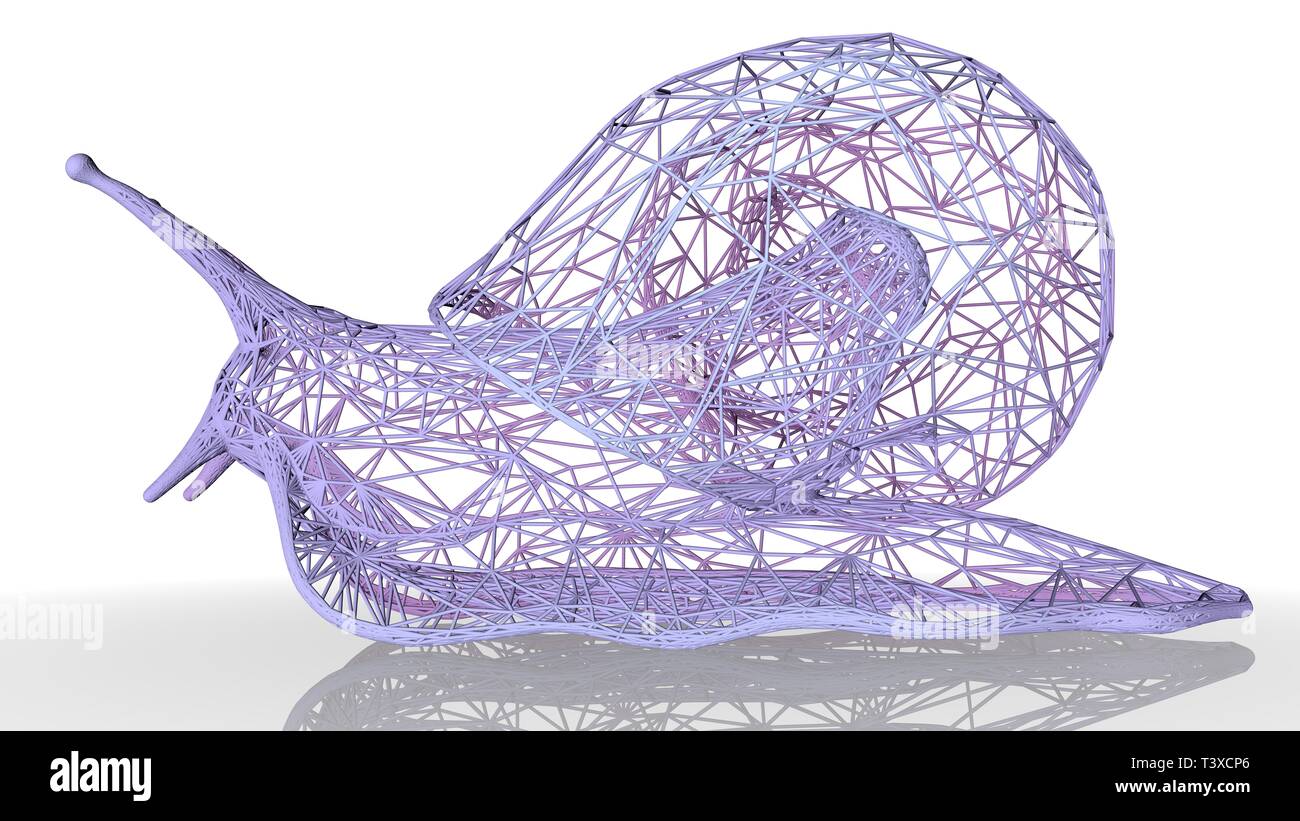 3d rendering of an artistic animal with reflection isolated on white ...