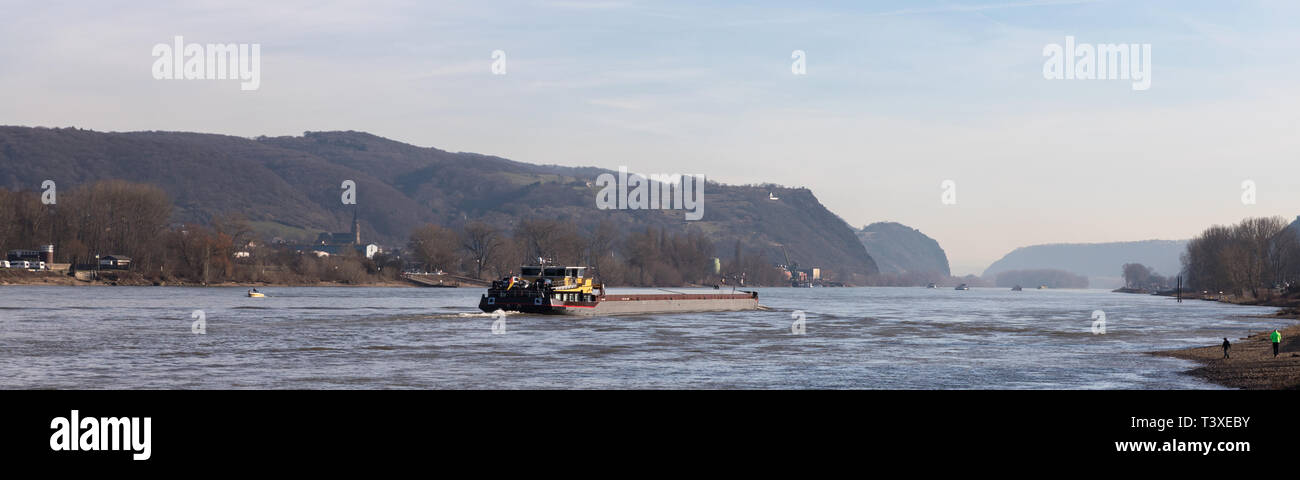 rhine river landscape germany panorama Stock Photo - Alamy