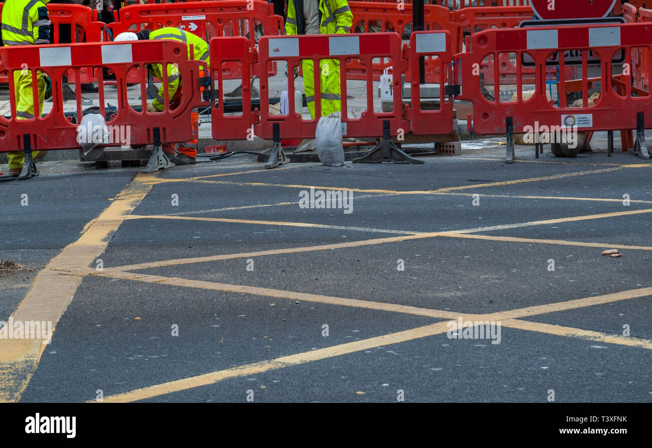 Block area for repairing and improving the road surface Stock Photo - Alamy