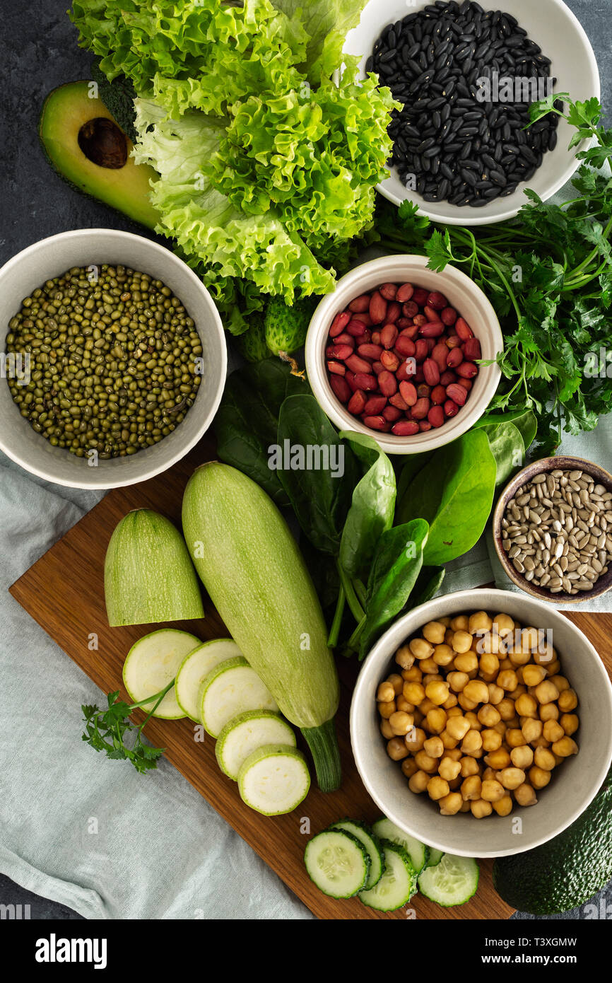 Set raw foods cooking vegetarian food Stock Photo - Alamy