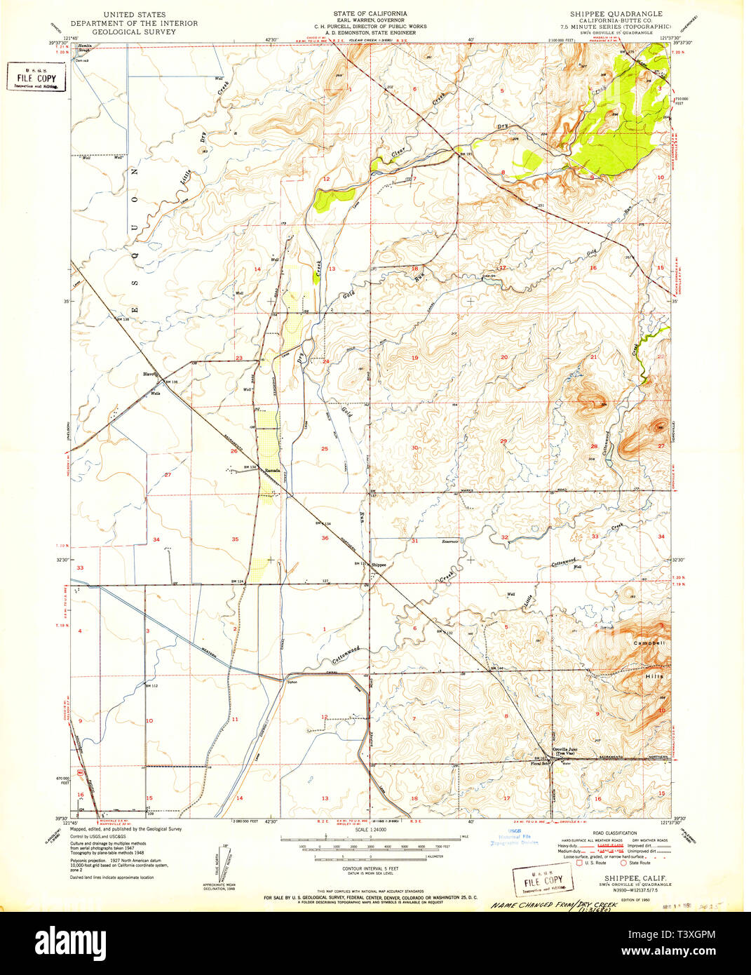 Map of california 1950 hi-res stock photography and images - Alamy