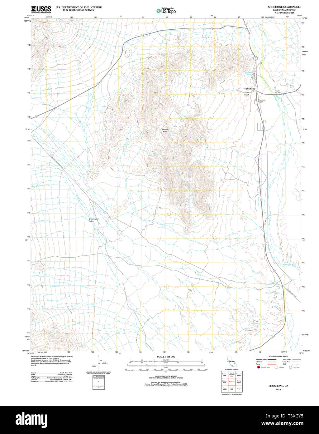 Map of shoshone hi-res stock photography and images - Alamy