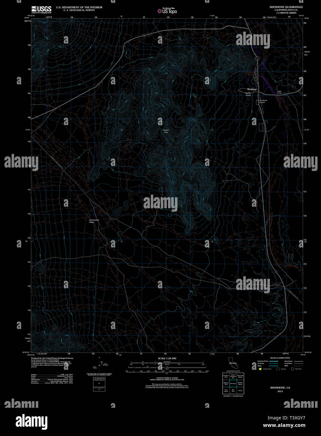 Map of shoshone hi-res stock photography and images - Alamy