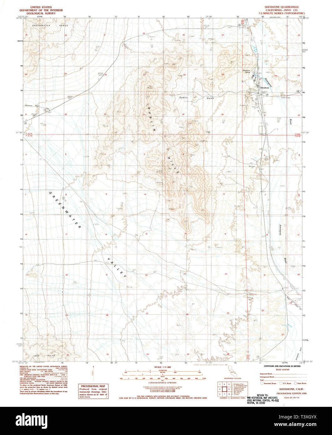Map of shoshone hi-res stock photography and images - Alamy
