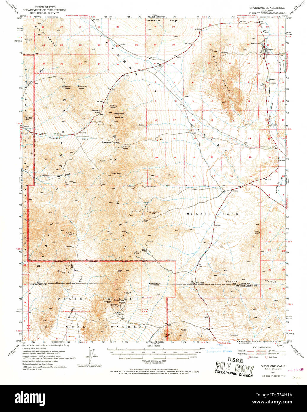 Map of shoshone hi-res stock photography and images - Alamy