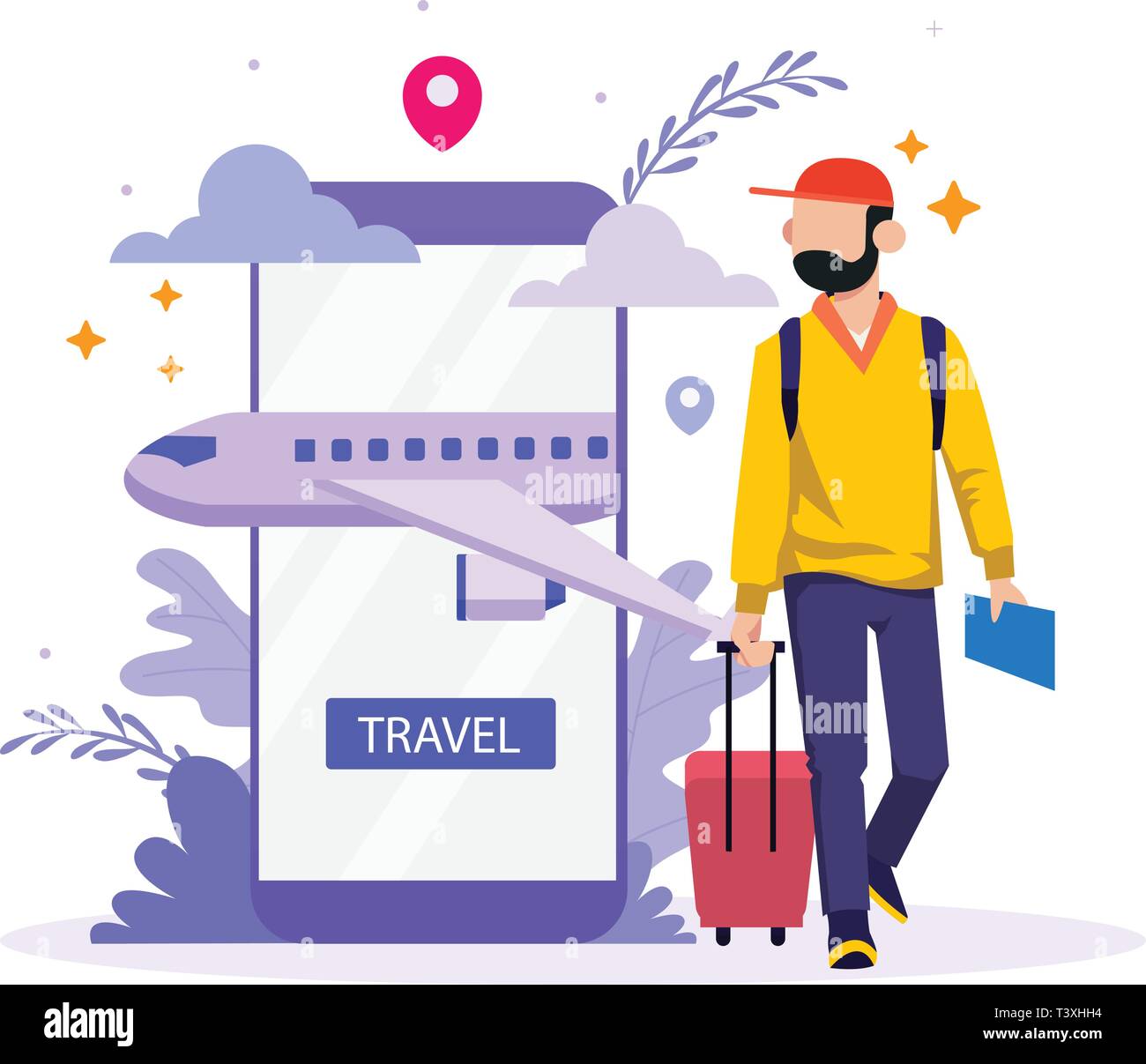 People booking flight Stock Vector Images - Alamy