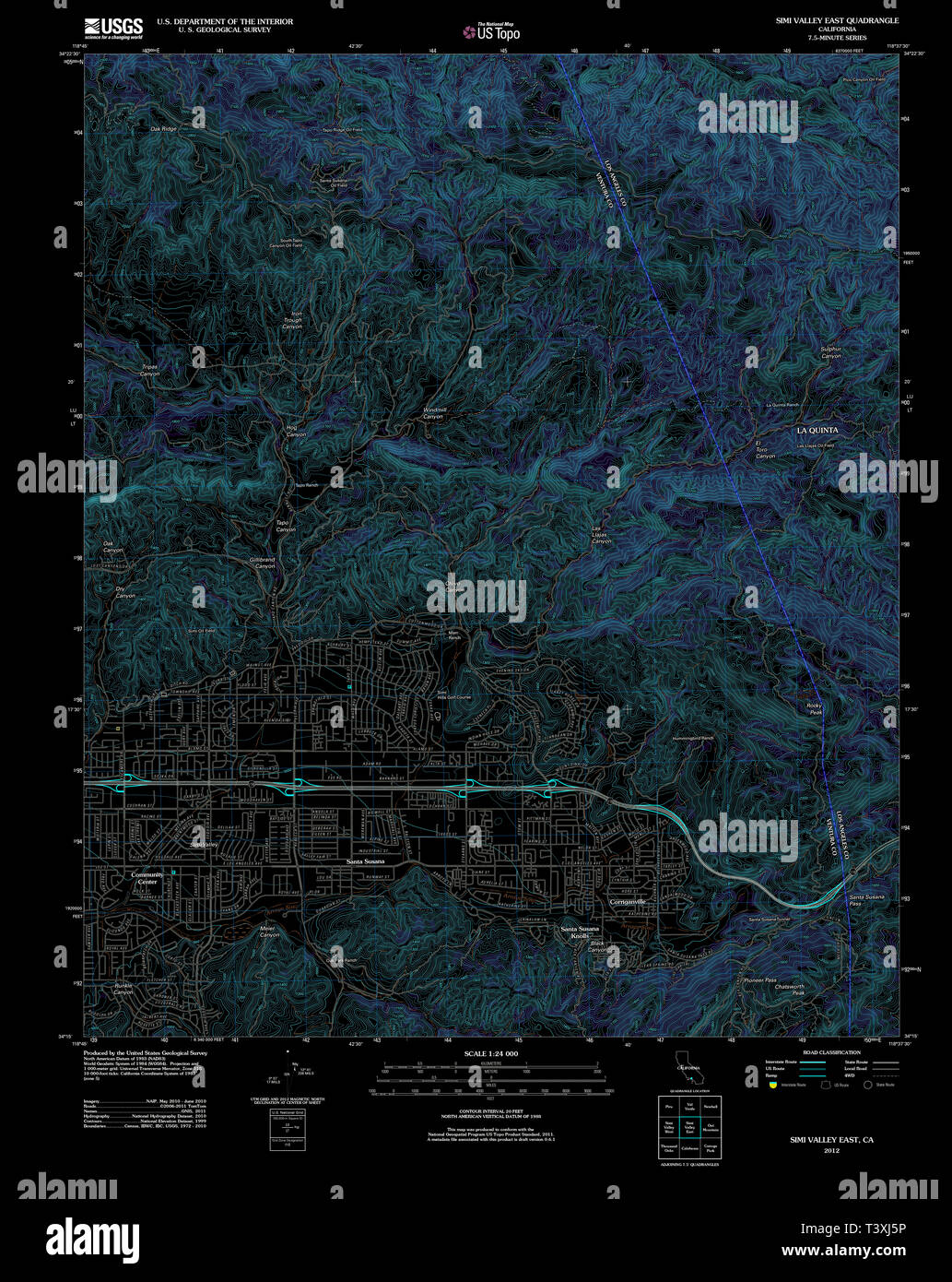 Map of simi valley hi-res stock photography and images - Alamy
